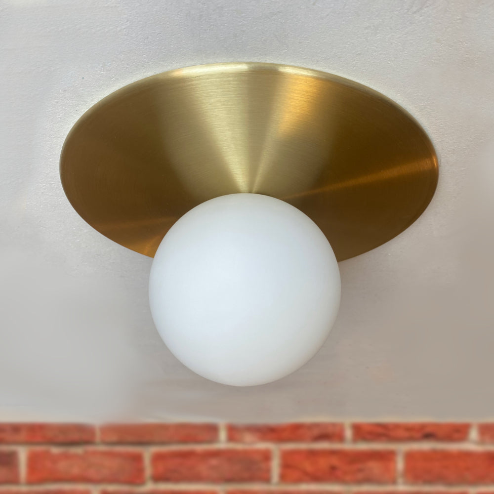 Chelsea – Flush Mount Brass Ceiling Light – Matt Alford Studio